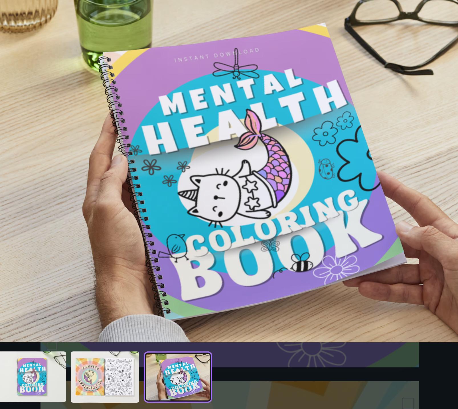 Cute Coloring Book | Mental Health Editable Printable Pages ...