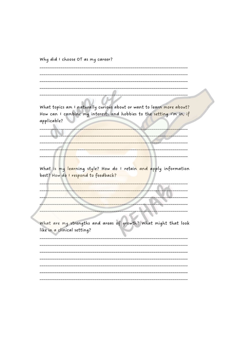 Occupational Therapy Spiral Bound Journal (142 Pages): Fieldwork ...