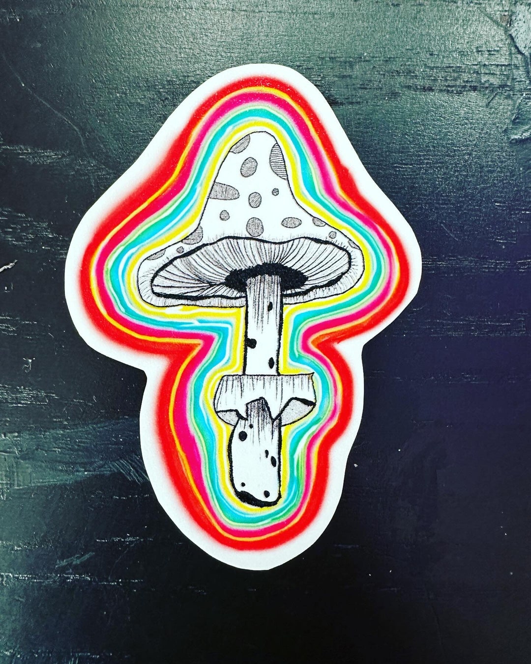 Psychedelic Mushroom Sticker - Etsy