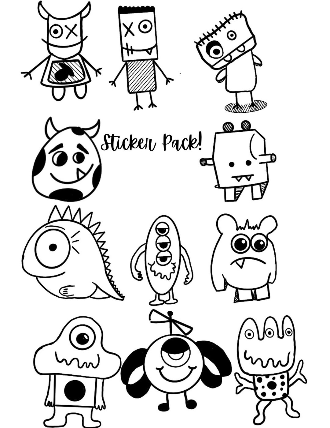 Monster Sticker Pack! - Etsy