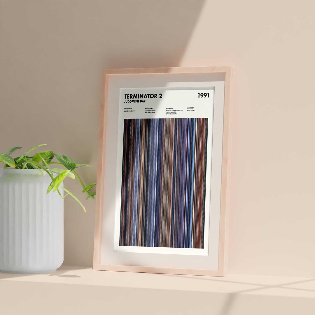 Terminator 2 Judgment Day Movie Barcode Print, Terminator 2 Print ...