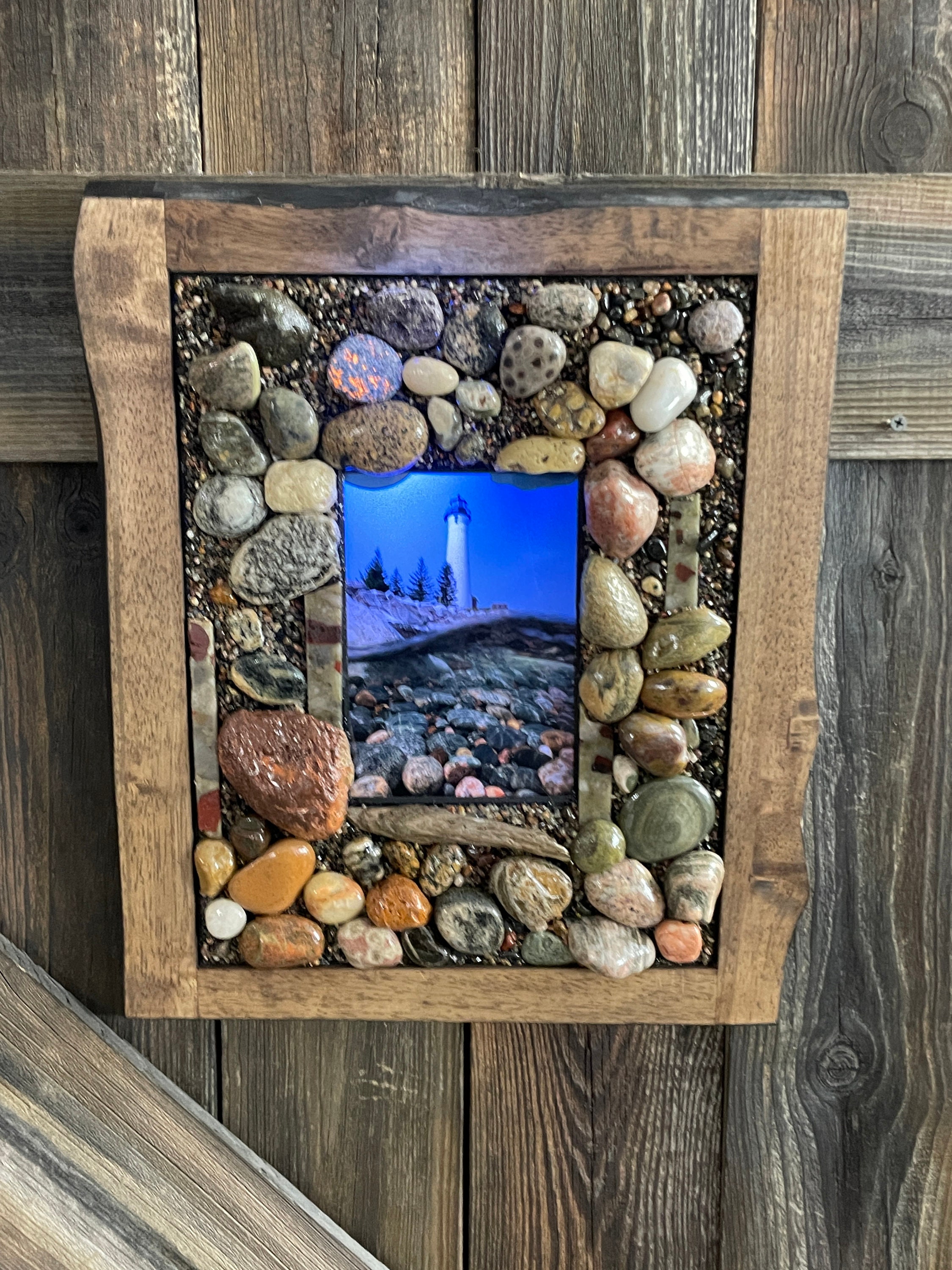 Great Lakes Rock Frame With Petoskey Stones, Fossils, Fluorescent ...