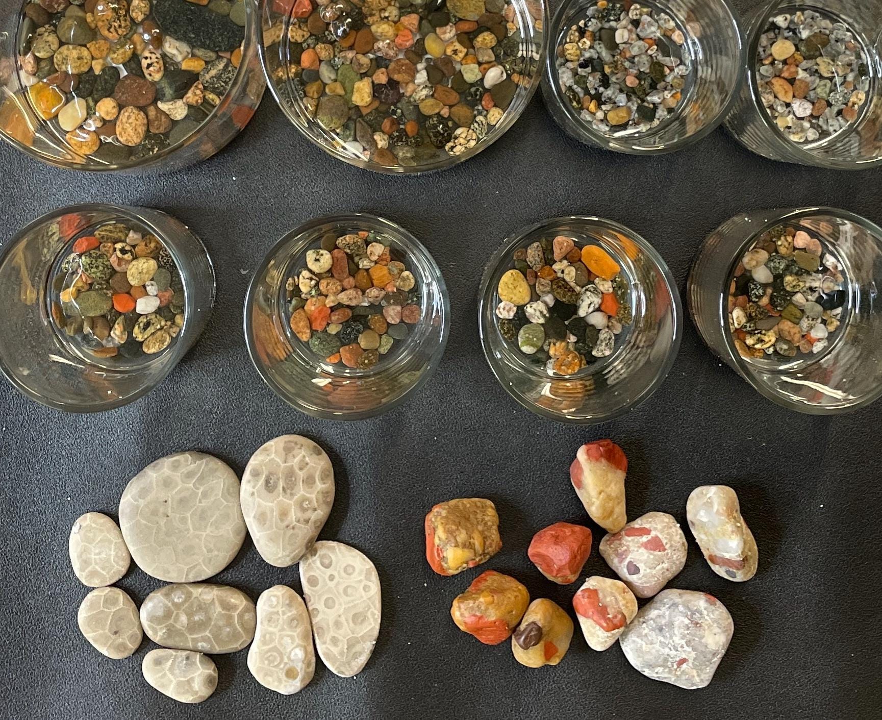 Clear Gel Candle With Great Lakes Stones From Michigan Beaches ...