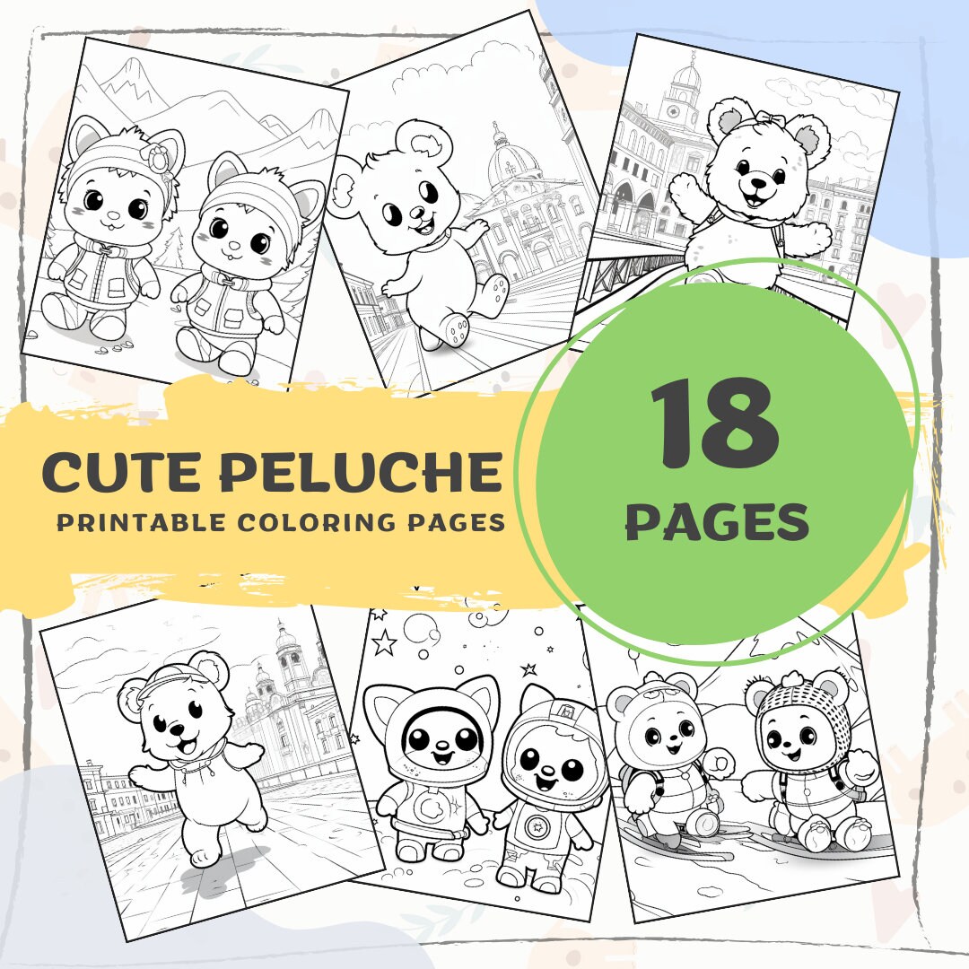 Cute Teddy Bear Kawaii Style, Adventures Coloring Pages for Kids ...