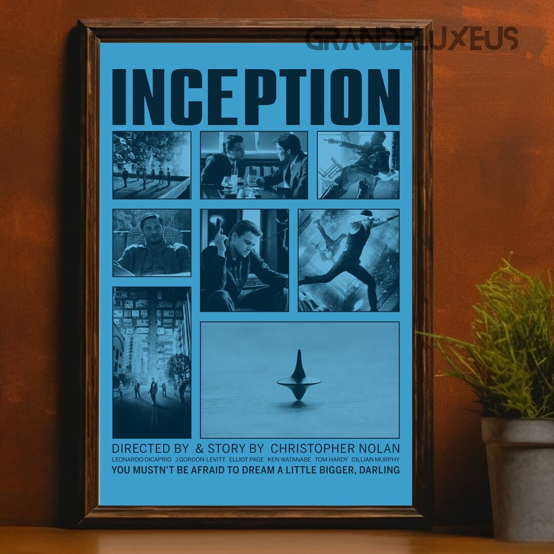 Inception Poster Vintage Vertical Movie Poster Retro Wall - Etsy