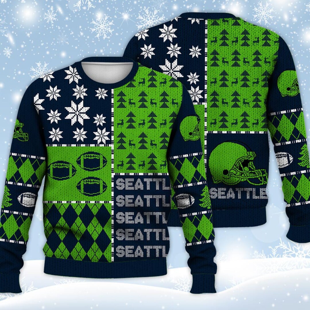 Seattle Ugly Sweater Christmas Retro Football American - Etsy