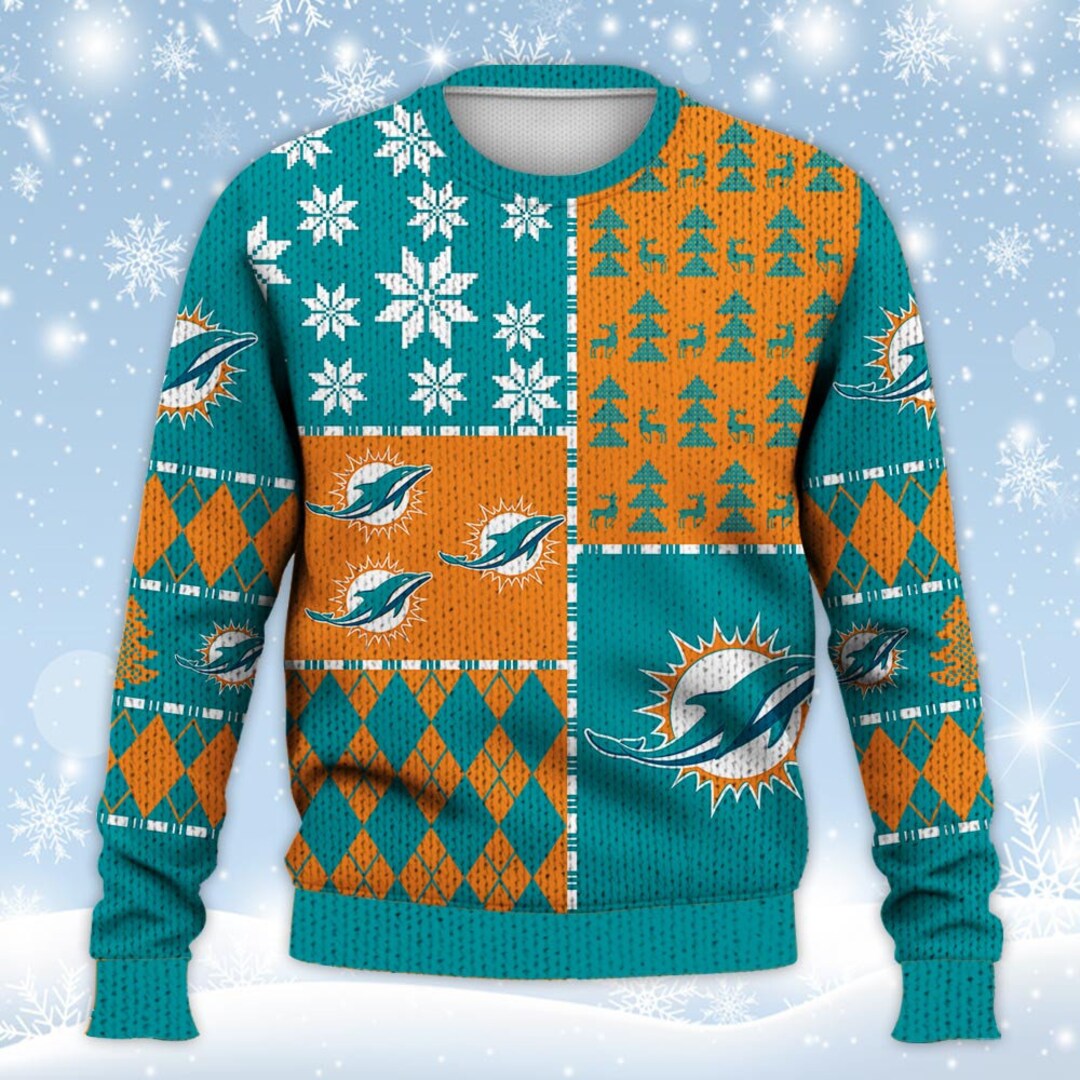 Miami Dolphins Ugly Sweater Christmas 90s Vintage Sweatshirt - Etsy