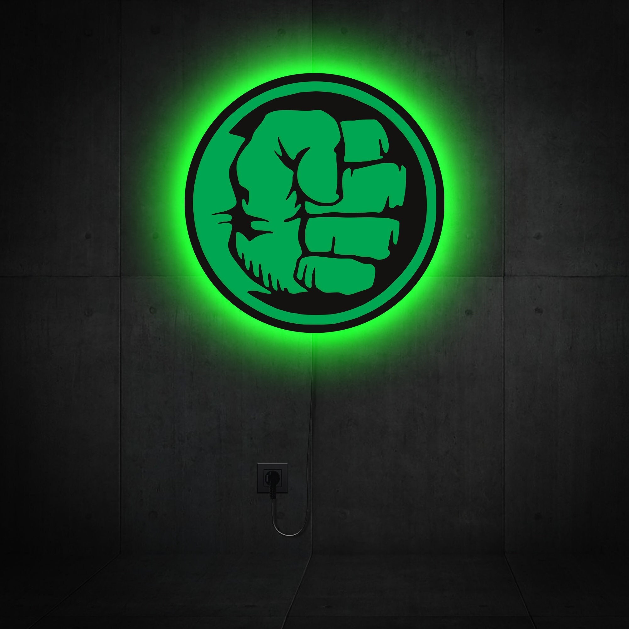 Hulk Neon Sign Hulk Logo Wall Art Hulk Light Sign Hulk Led - Etsy