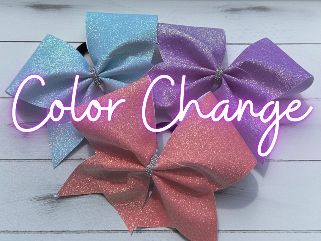 Color Change Cheer Bow Unique Glitter Finish Changes From White to ...