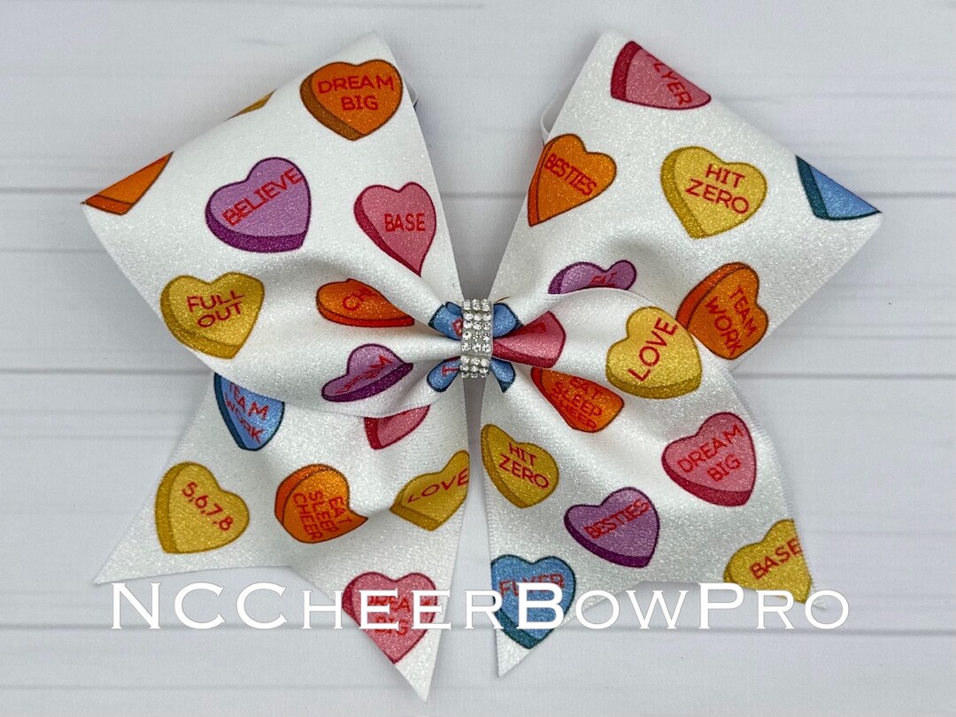 Cheer Bow Valentine Candy Hearts Cheer Sayings - Etsy