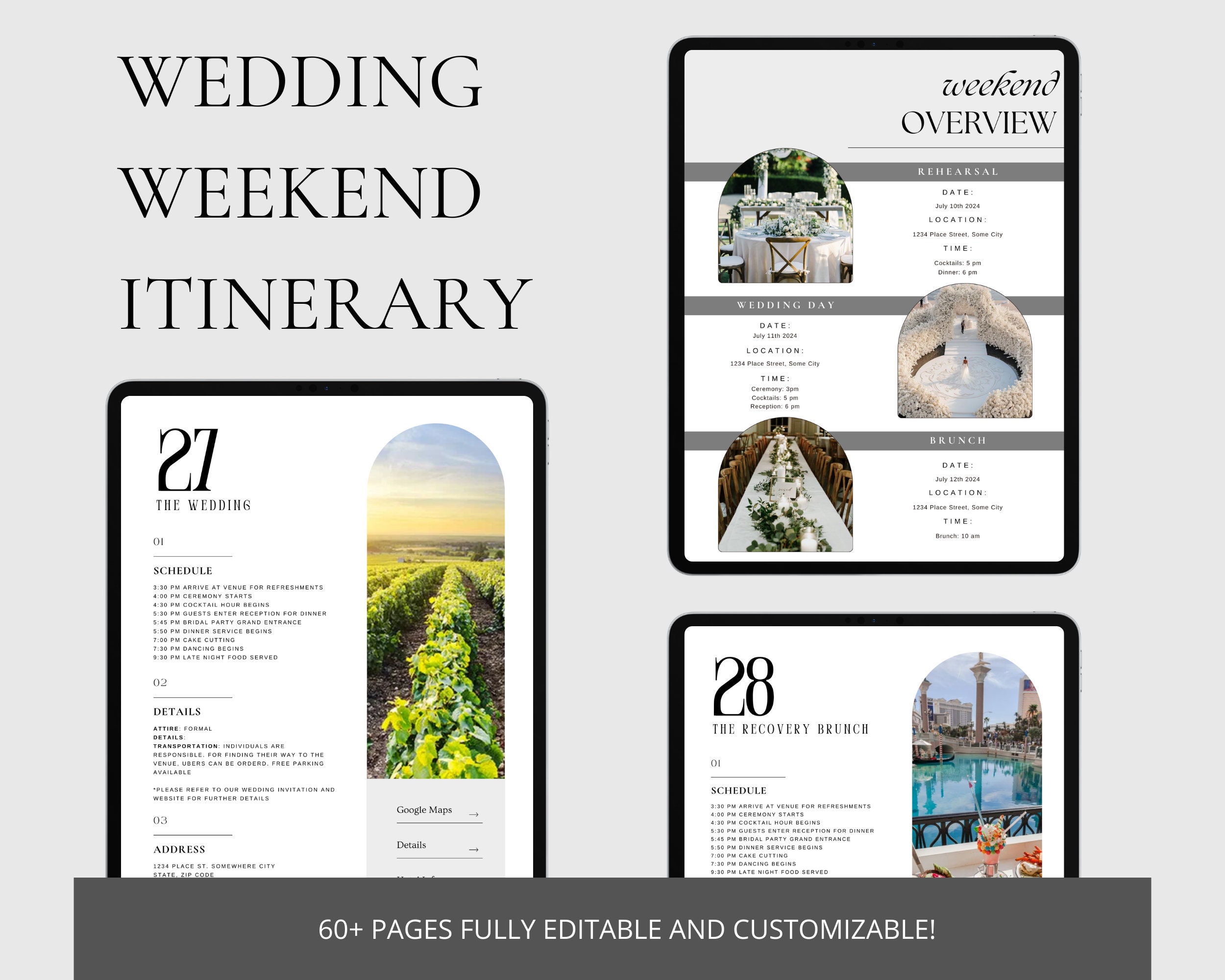 Printable Wedding Itinerary Template Canva Wedding Day Binder, Instant ...