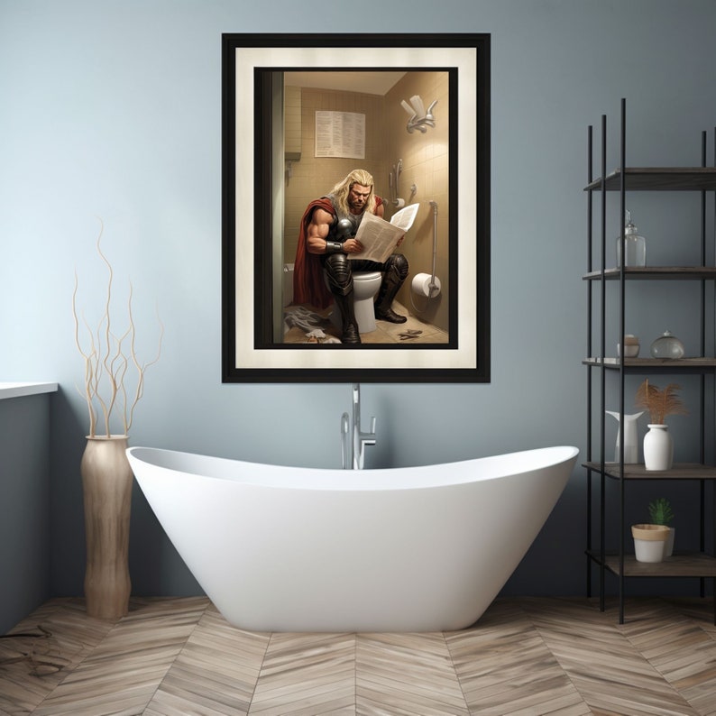 Thor, Marvel, Marvel Poster, Restroom Wall Art, Humorous Poster ...