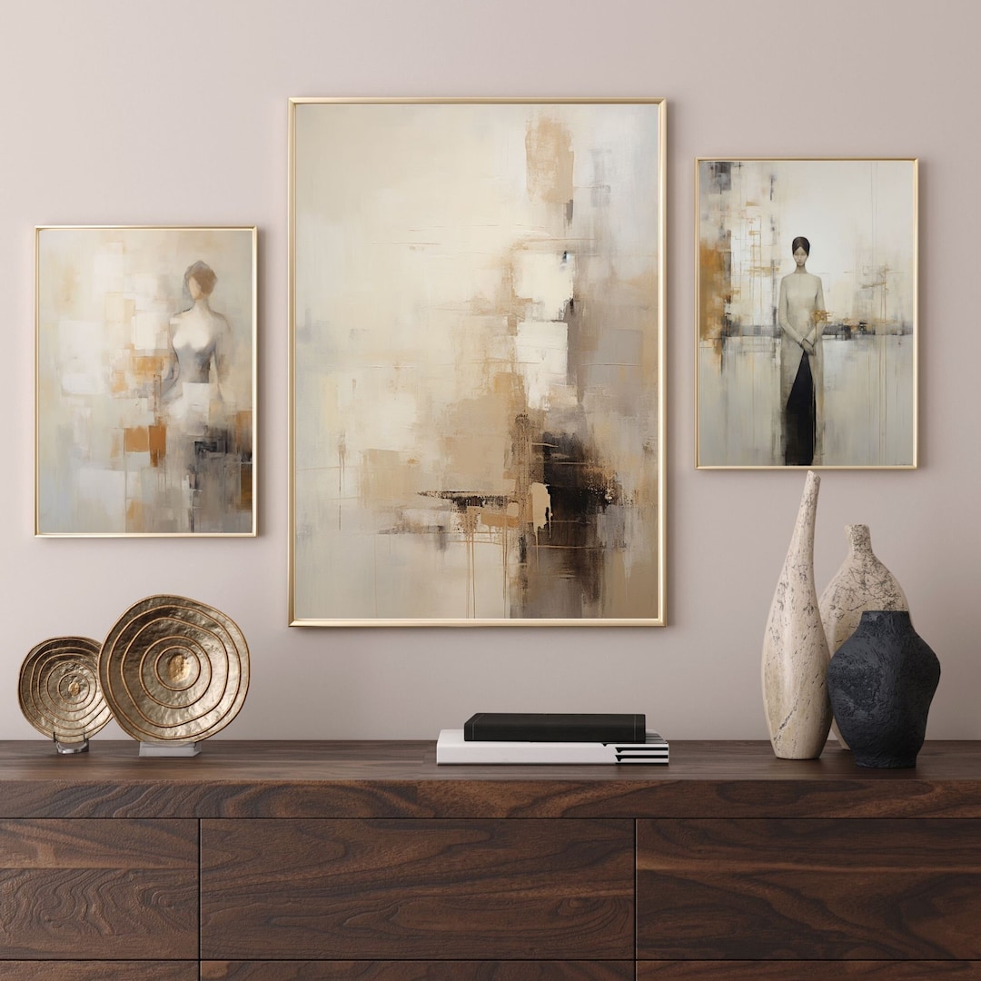 3 Piece Wall Art Neutral Palette Prints Contemporary - Etsy