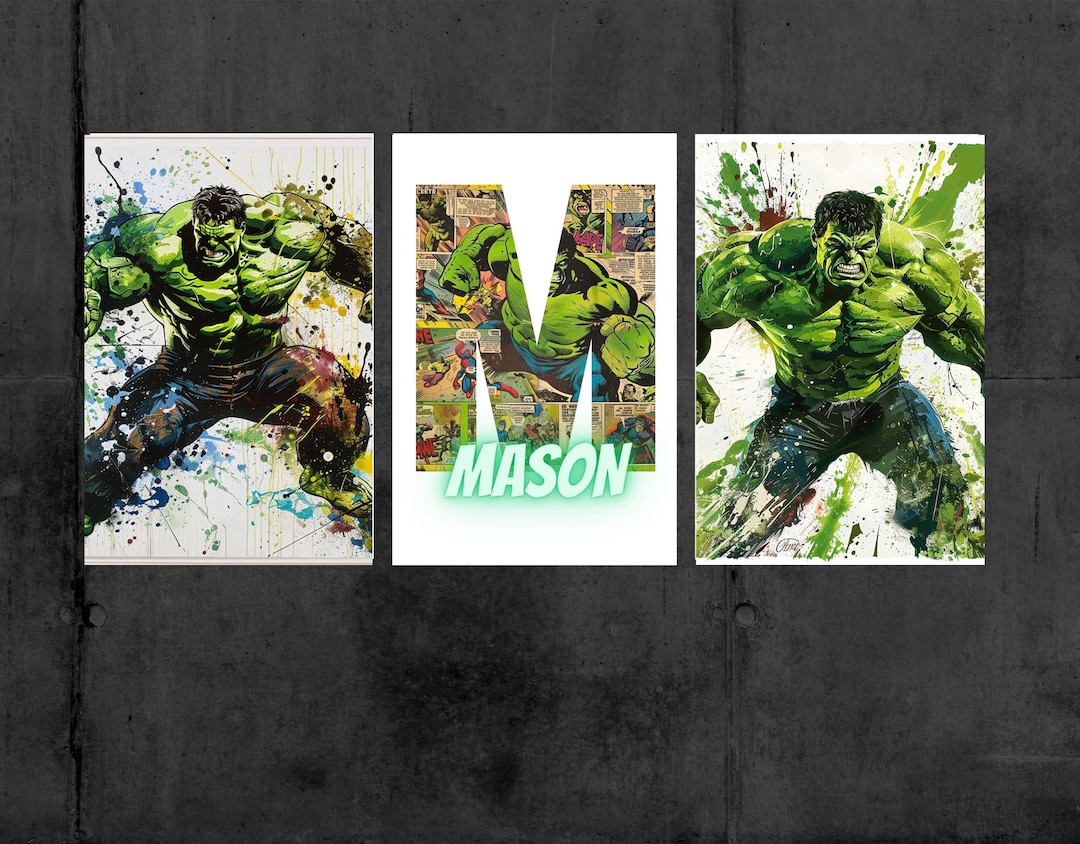 Hulk Superhero Prints Custom Name, Hulk Posters, Marvel Avengers ...