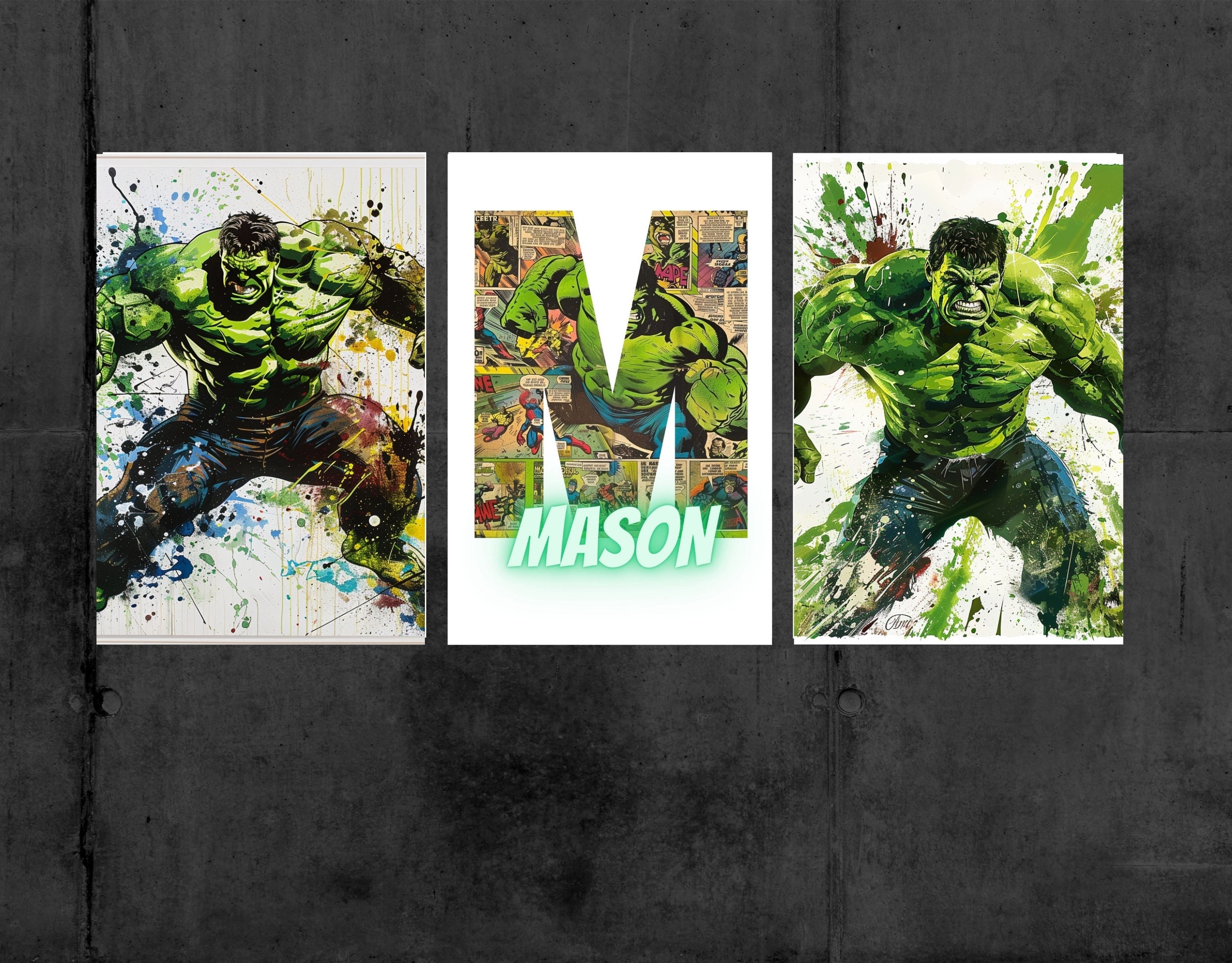 Superhero Hulk Prints Custom Name, Hulk, Marvel, Marvel Poster ...