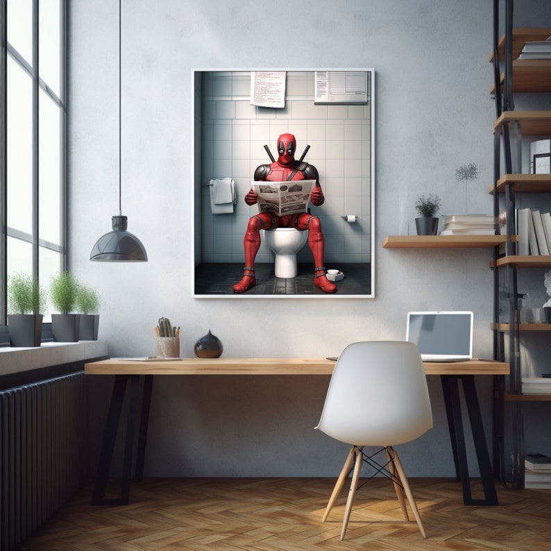 Deadpool, maravilla, cartel de maravilla, arte de la pared del baño ...