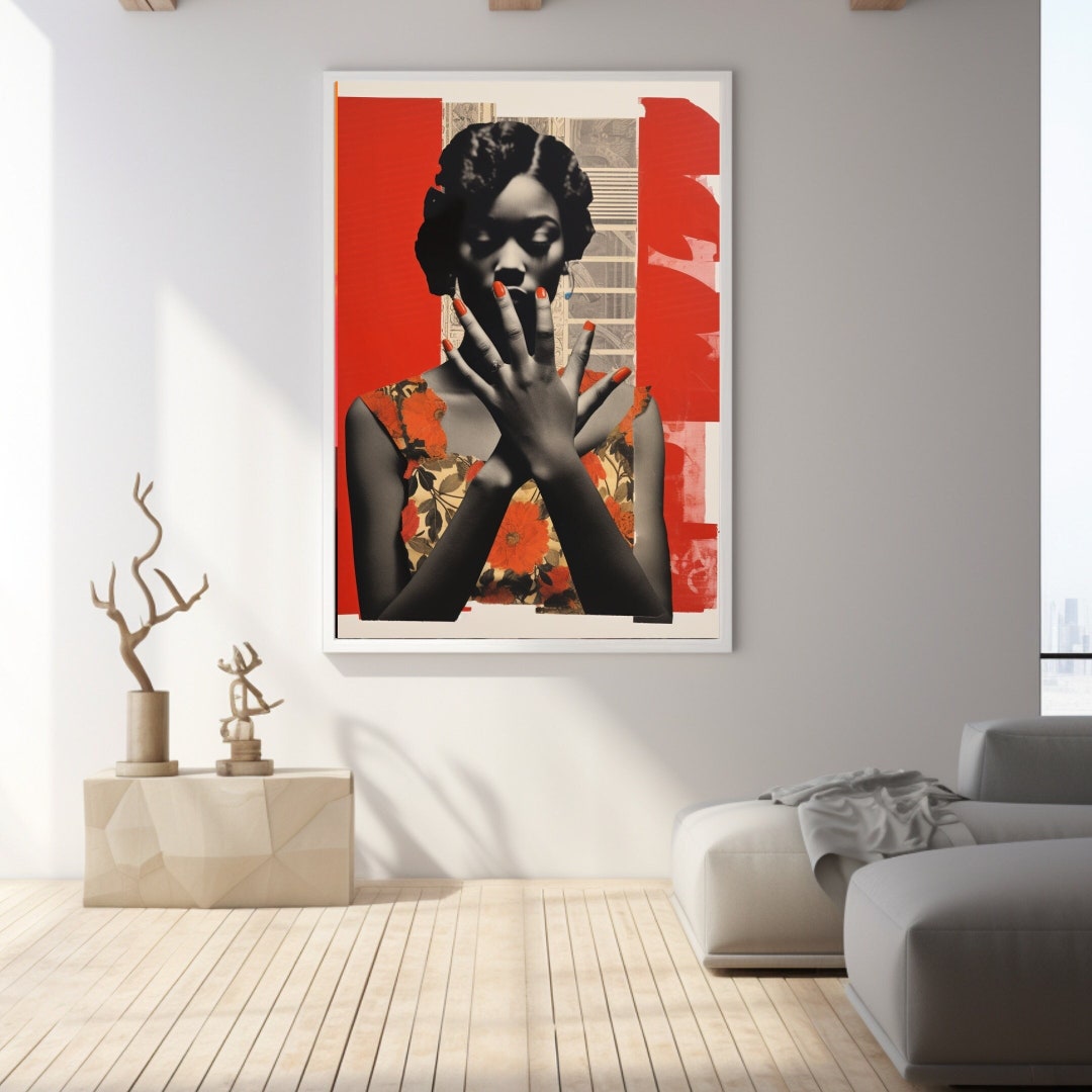 African Art Collage, Black Woman Artwork, Afro American Art Prints ...