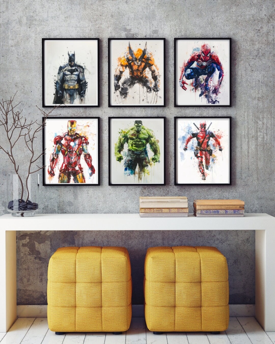 Superhero Comics Set of 6, Batman Poster, Hulk, Spiderman, Wolverine ...