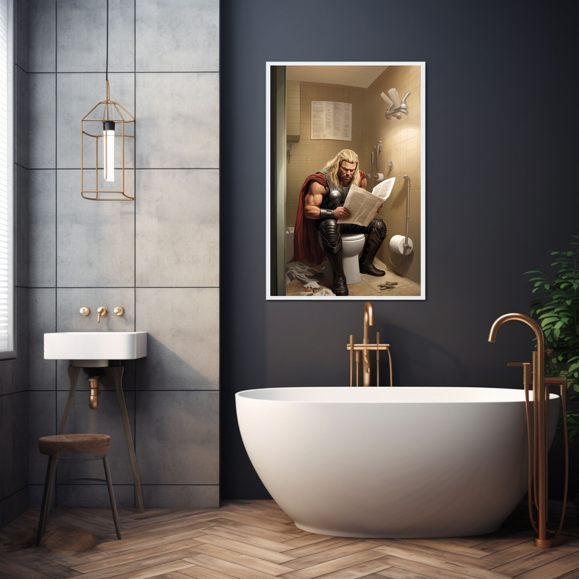 Thor, Marvel, Marvel Poster, Restroom Wall Art, Humorous Poster ...