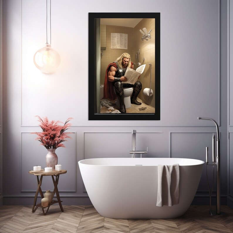 Thor, Marvel, Marvel Poster, Restroom Wall Art, Humorous Poster ...