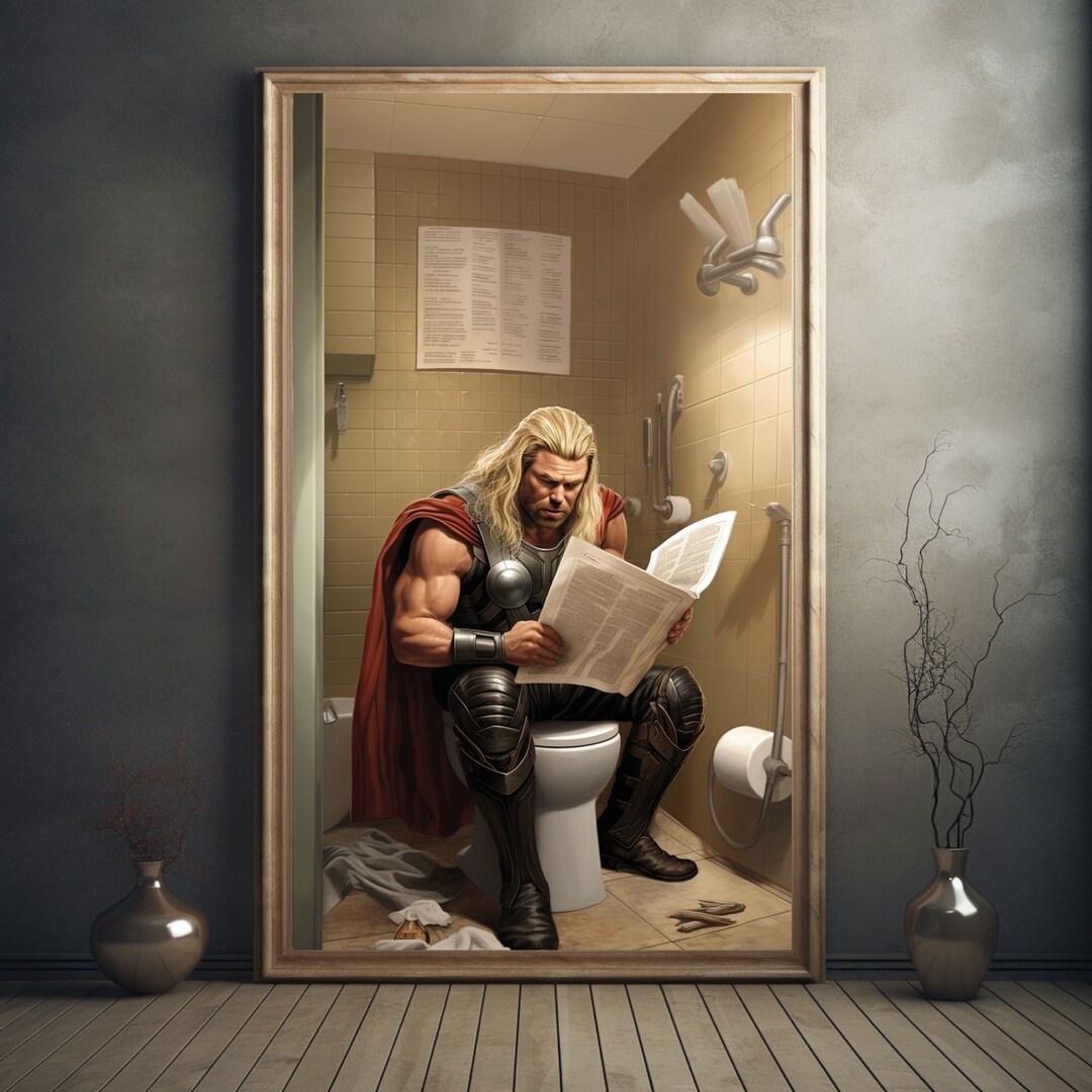 Thor, Marvel, Marvel Poster, Restroom Wall Art, Humorous Poster ...