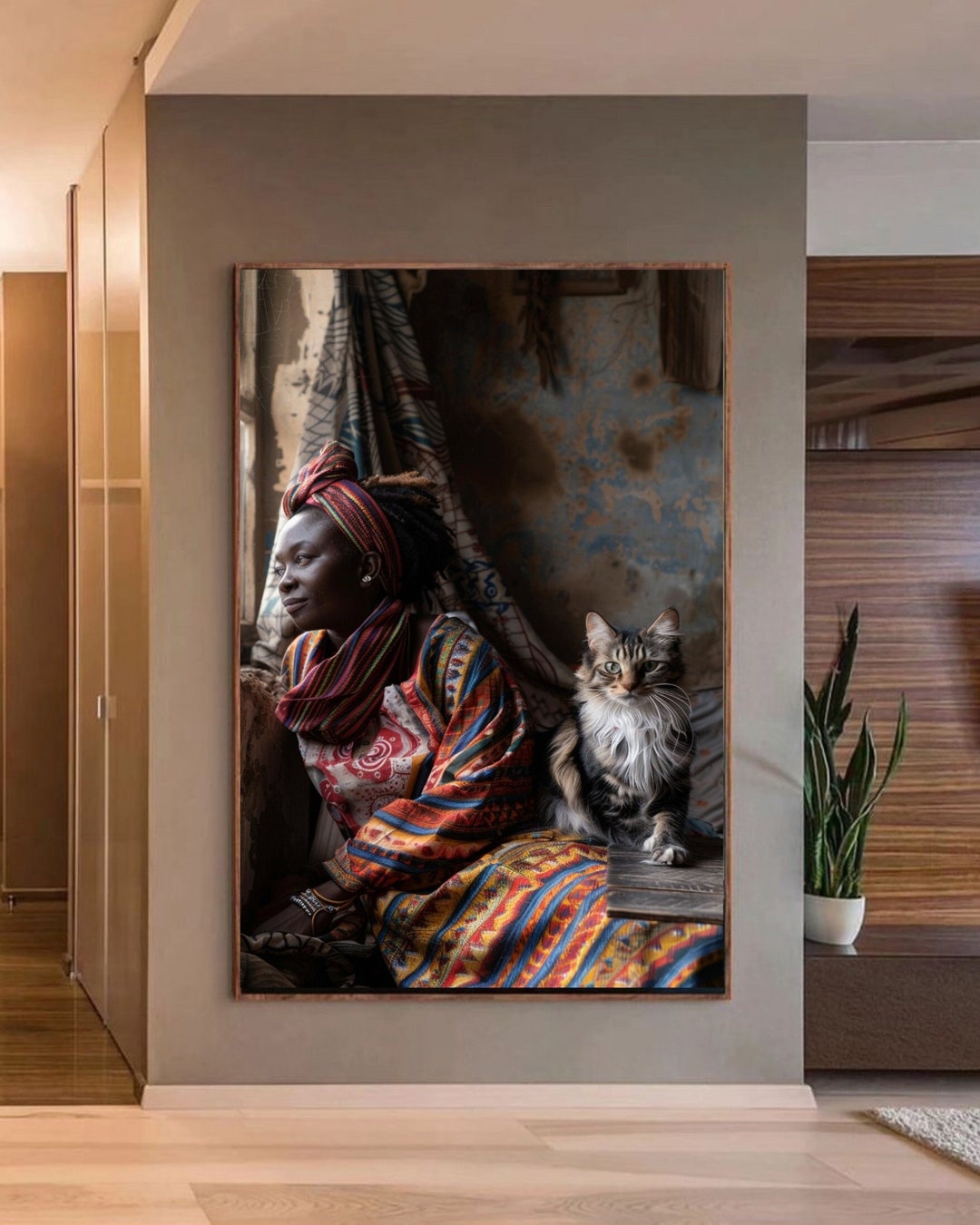 Afrocentric Wall Decor African Art Prints, Monotone Beautiful African ...