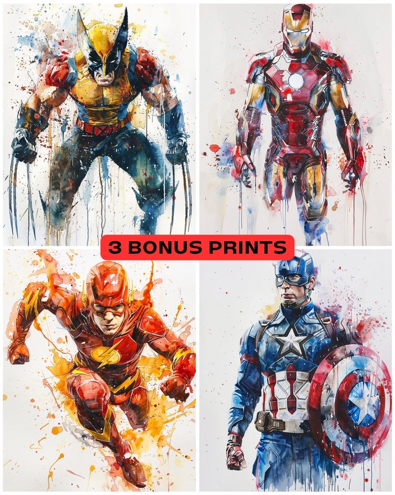 Marvel Superhero Comics Set of 20, Batman Poster, Hulk, Superman ...