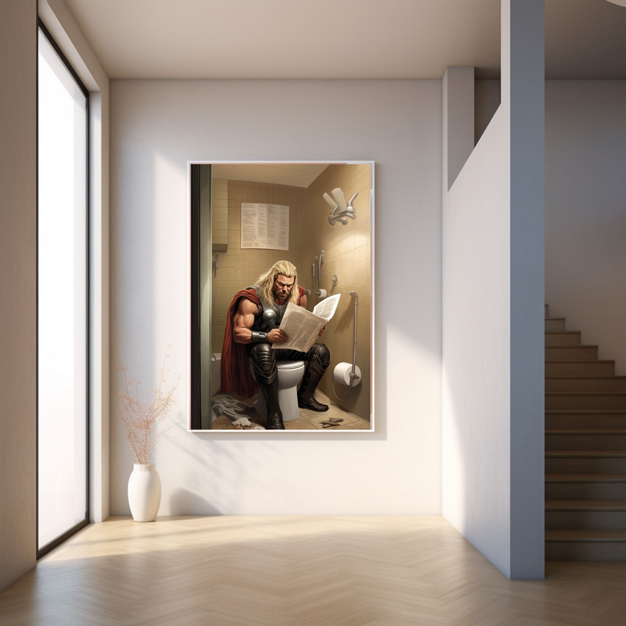 Thor, Marvel, Marvel Poster, Restroom Wall Art, Humorous Poster ...