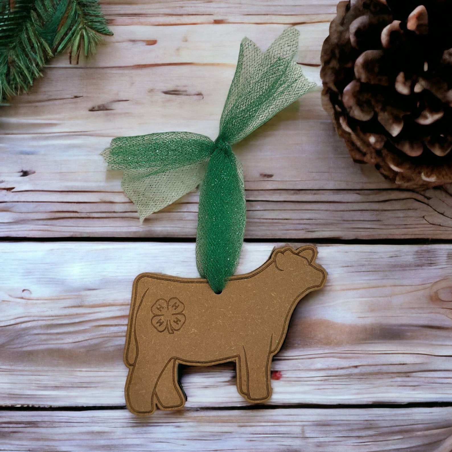 4H/FFA Steer Christmas Ornament | 4H Logo Ornament | 4-H Ornament | 4-H ...