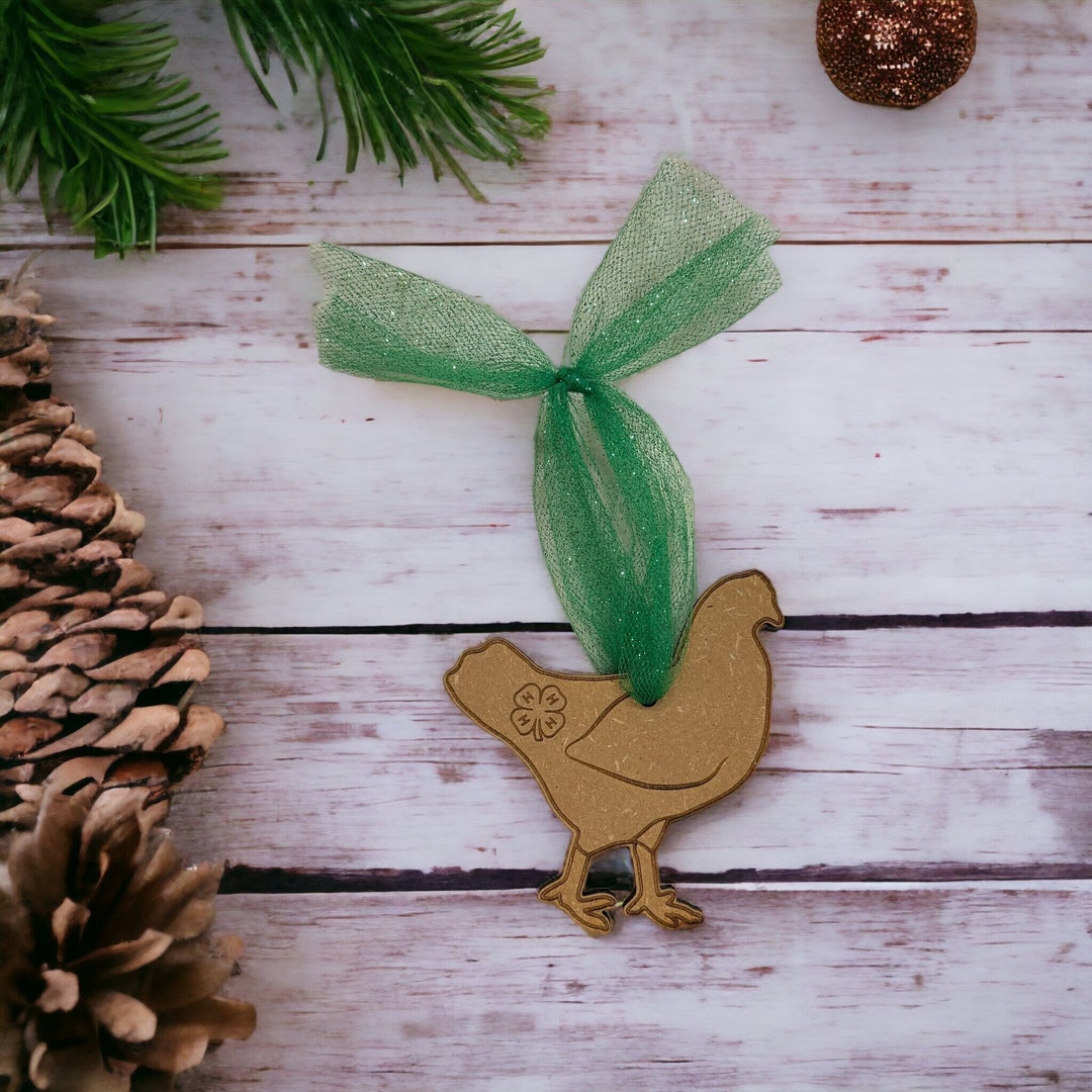 4H/FFA Chicken Ornament | 4-H Logo Ornament | 4-H Ornament | 4-H Logo ...