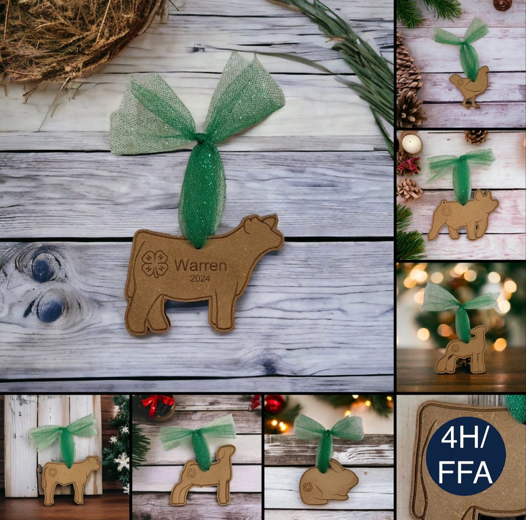 Personalized 4H/FFA Ornament 4-H Logo Ornament 4-H Ornament 4-H Logo ...
