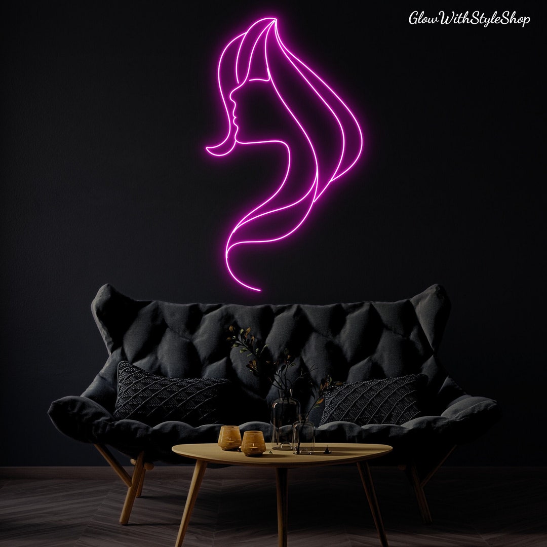 Abstract Face Outline Neon Sign Girl Face Art Led Sign Wall - Etsy