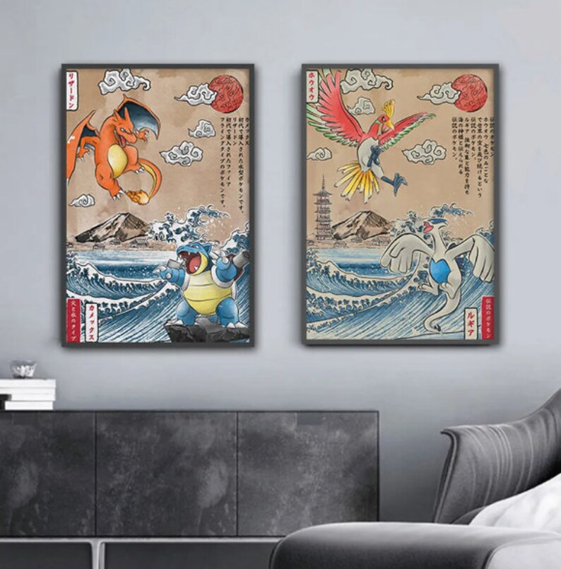 Japanese Pokemon Cloth Poster - Etsy
