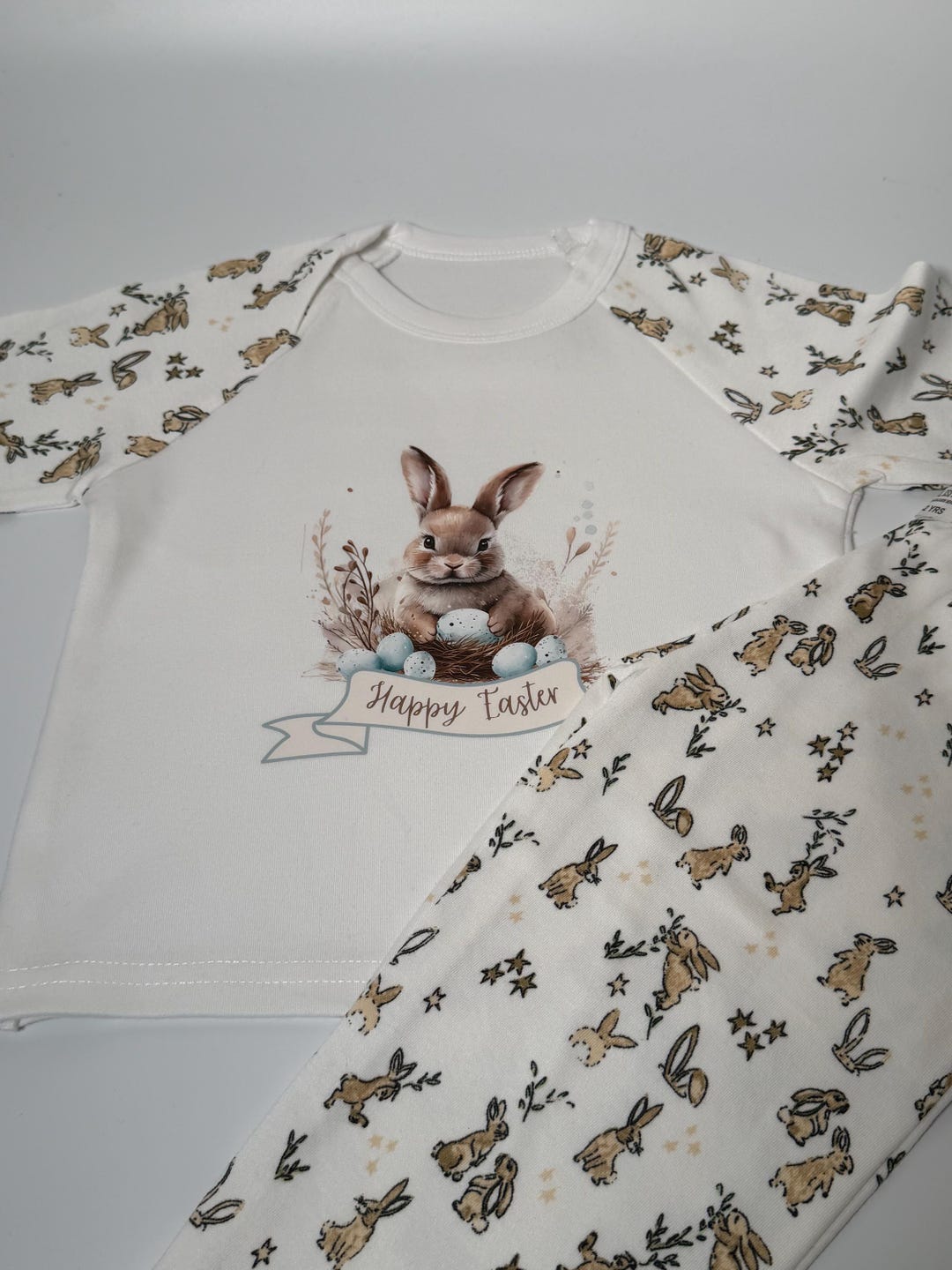 Personalised Easter Pyjamas | Custom Bunny Easter Pjs | Kids Easter ...