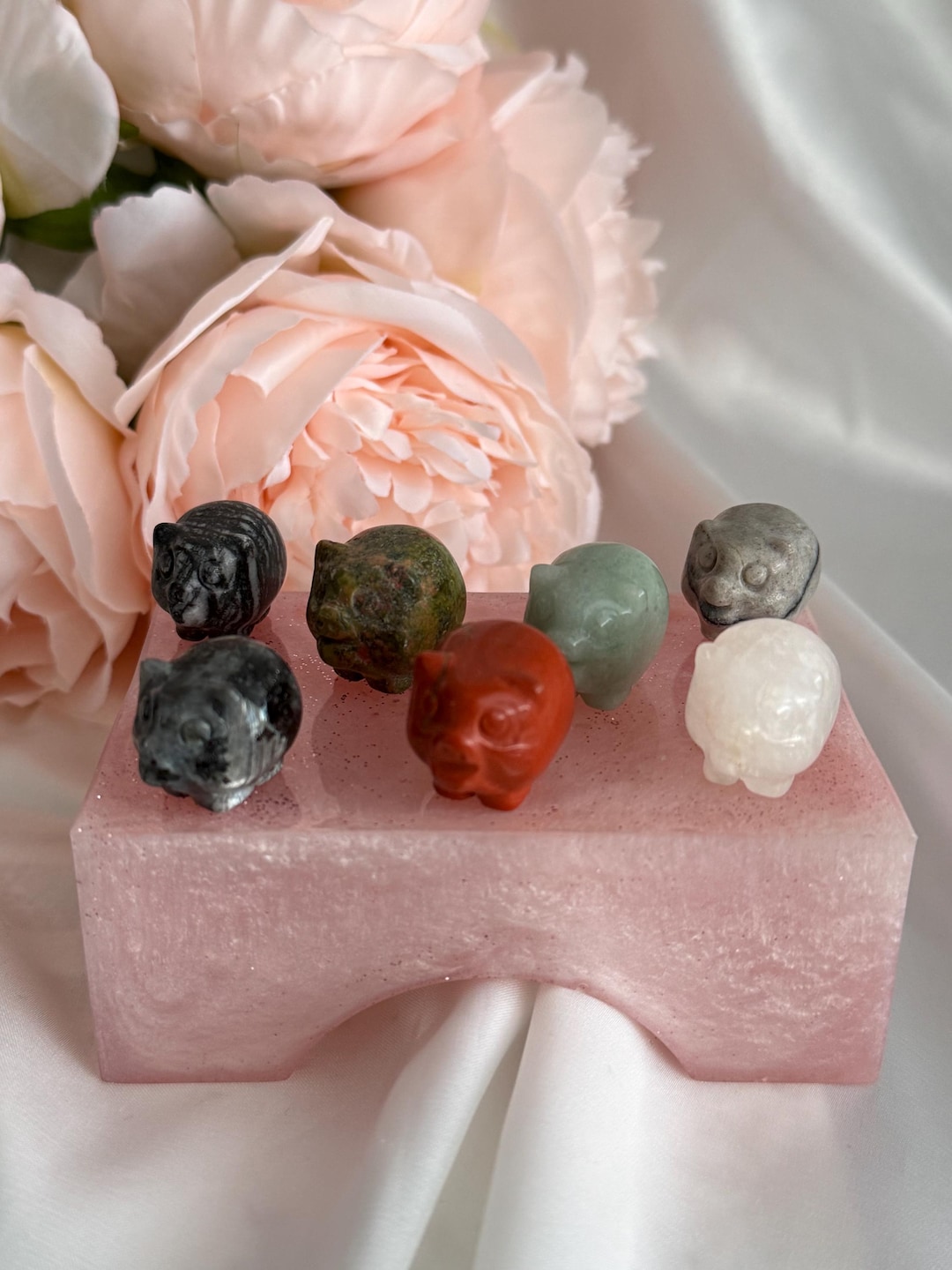 Crystal Mini Pig Carving | Crystal Animal Piglet Farm Carving Healing ...