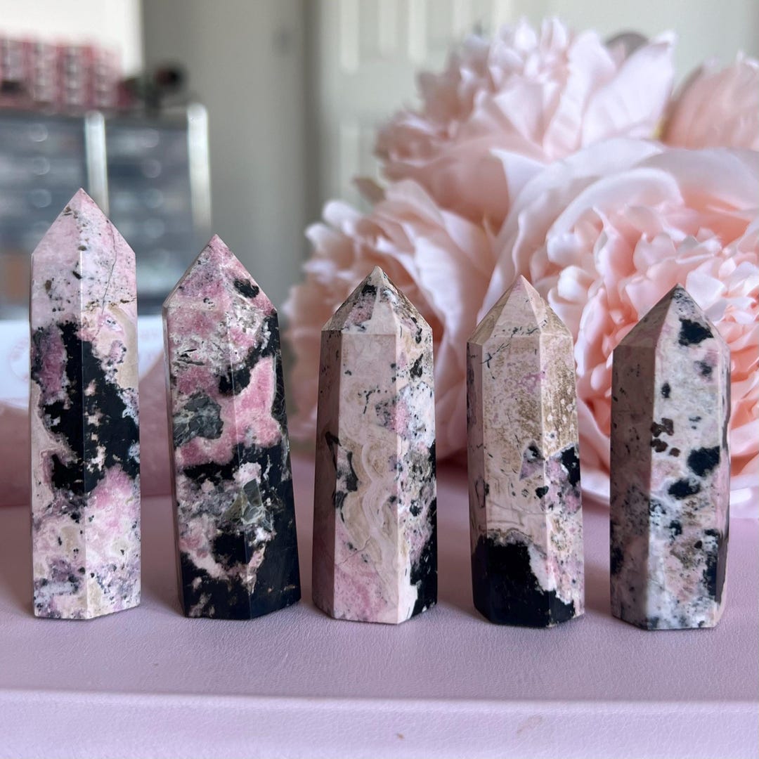 Peruvian Rhodonite / Rhodochrosite Tower | Peru Crystal Carving Point ...