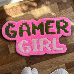 Custom Rugs Decor Rug Pink Rug Gamer Girl Rug - Etsy