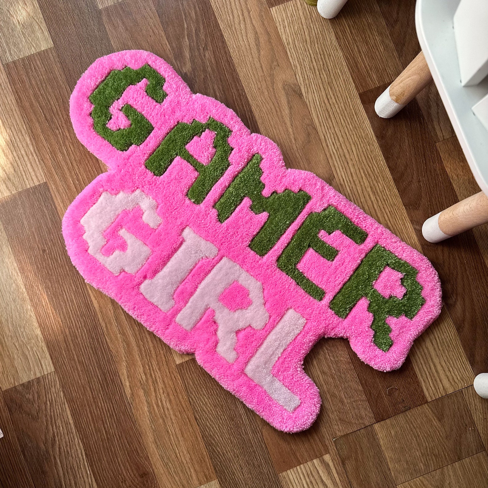 Custom Rugs Decor Rug Pink Rug Gamer Girl Rug - Etsy