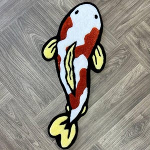 Koi Fish Rug Custom Rug Tufted Rugs for Bedroom Aesthetic Fish Rugs Koi ...