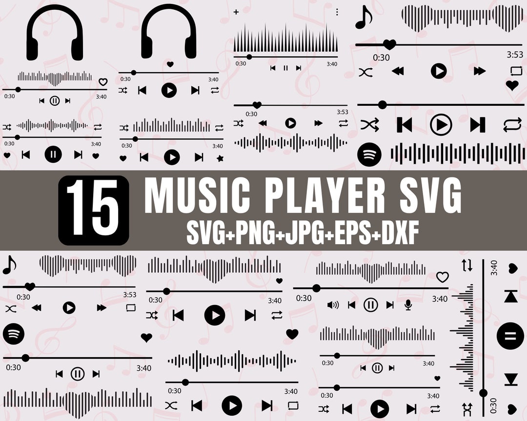 Music Player Svg Bundle, Custom Design Svg, Music Player Display, Audio ...