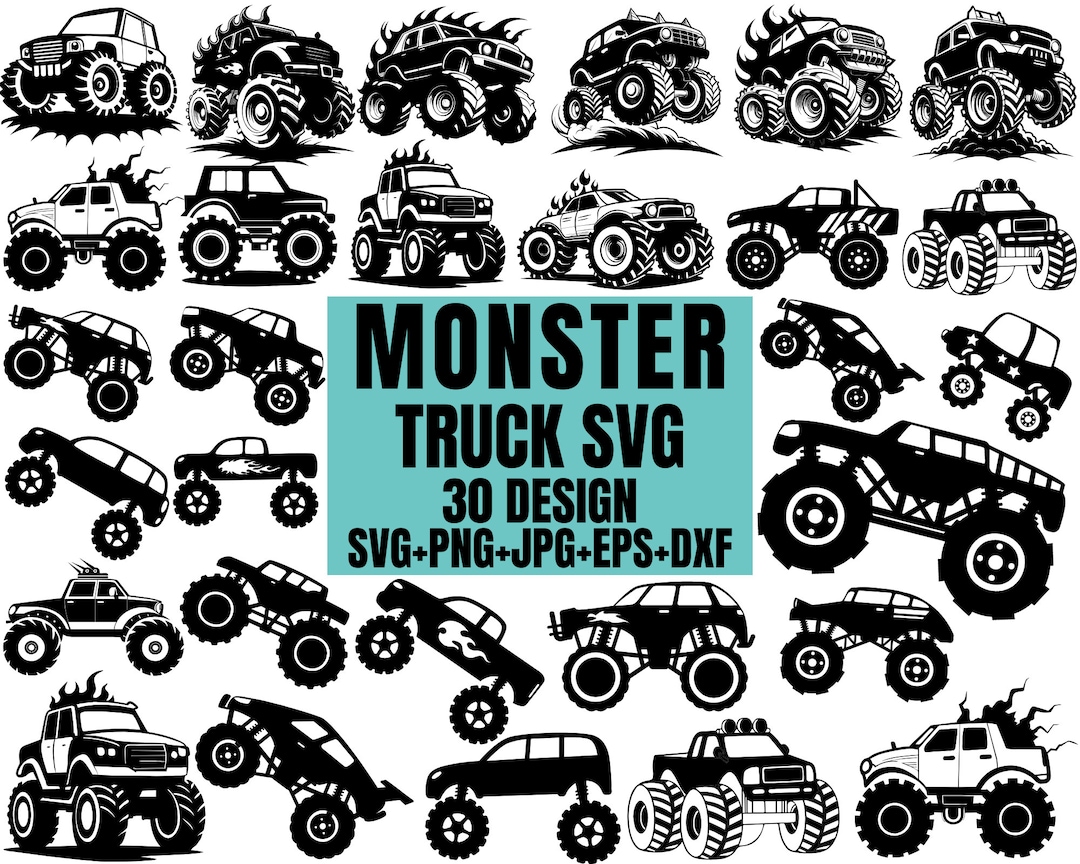 Monster Truck Svg Bundle, Extreme Sports, Big Tires SVG, Monster Truck ...