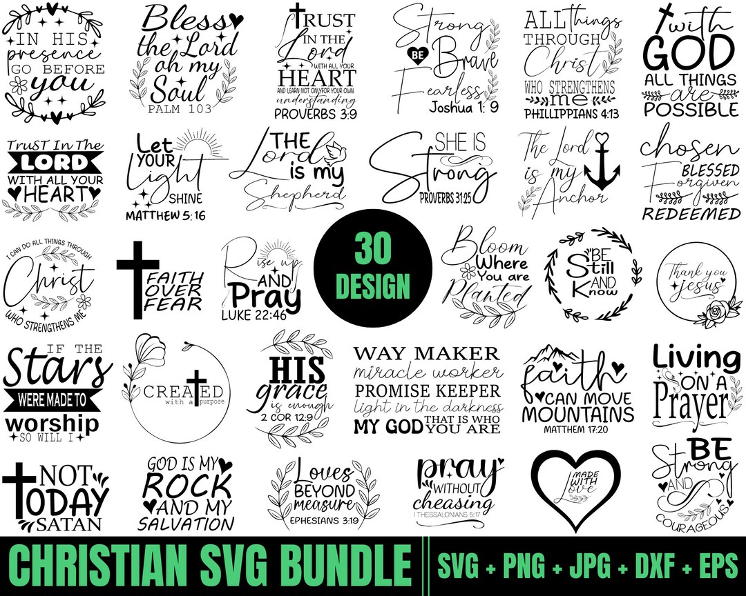 Christian Bundle SVG, Scripture Bundle, Faith Bundle, God Svg, Jesus ...