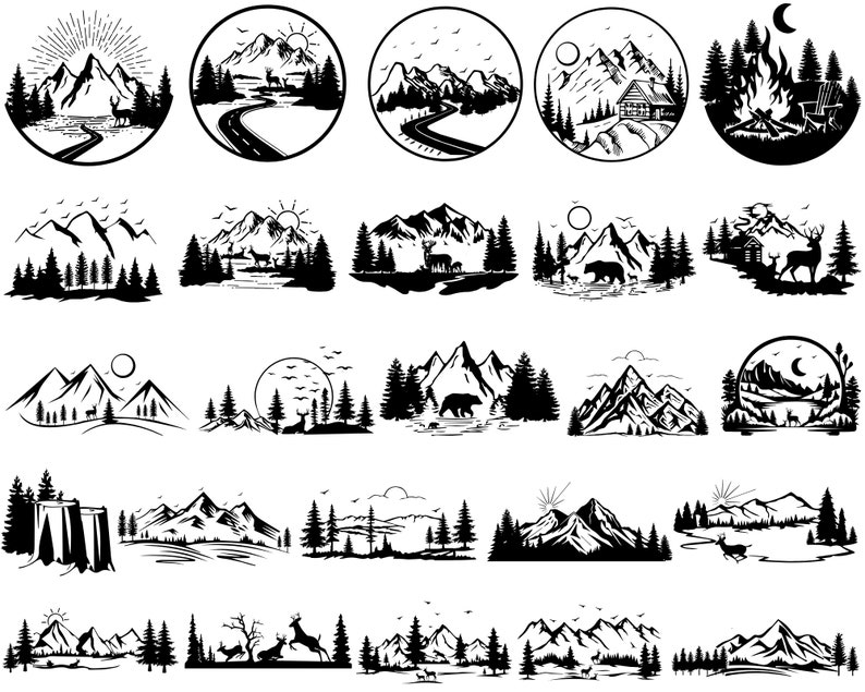 Landscape Svg Bundle, Adventure Svg, Forest Scene, Nature Scene ...