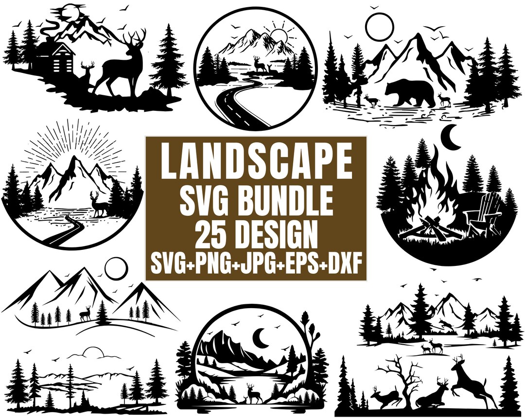 Landscape Svg Bundle, Adventure Svg, Forest Scene, Nature Scene ...