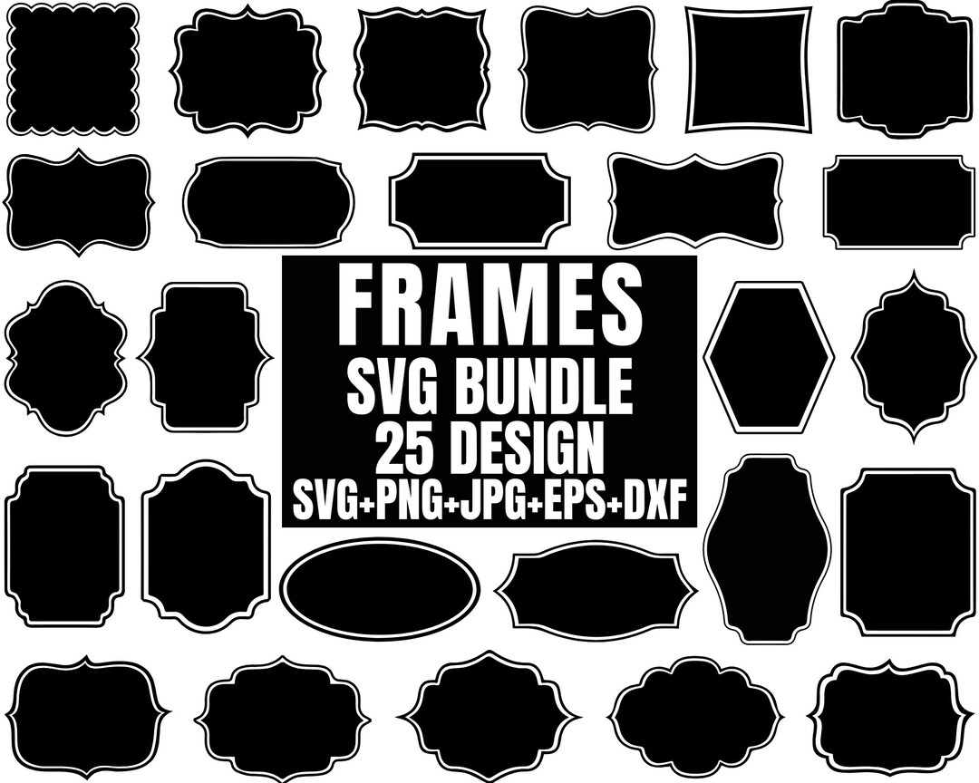 Label Frames Svg Bundle, Banner Svg, Vintage Frames Svg, Labels Svg ...
