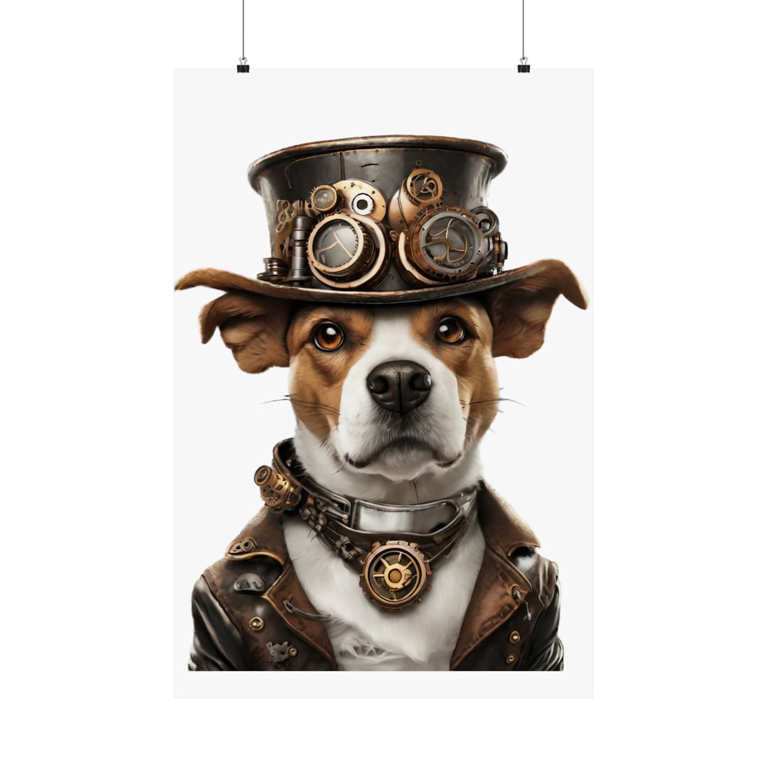 Steampunk Dog Matte Vertical Posters - Etsy