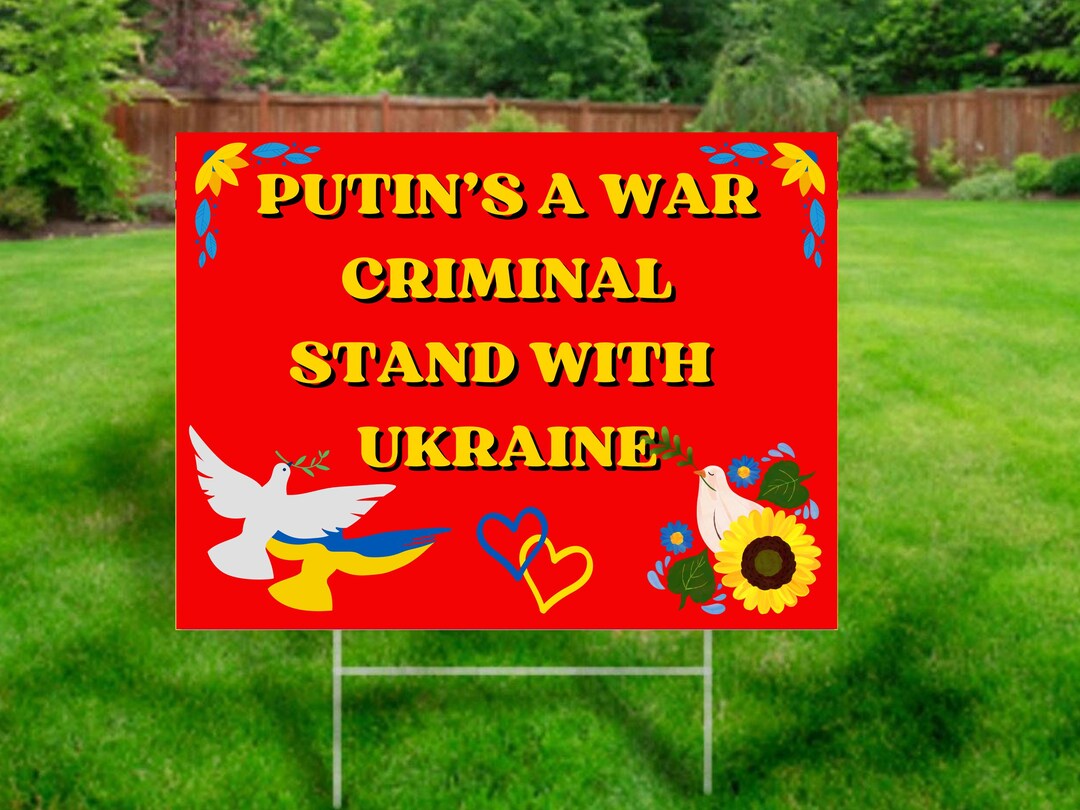 Putin's A War Criminal, Political Lawn Sign, Anti Trump Yard Sign ...