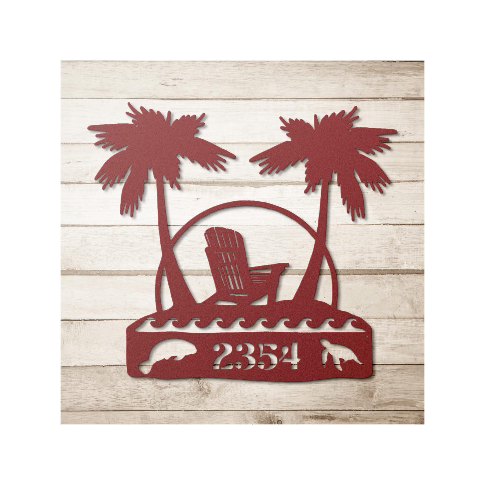 Manatee House Number Metal Sign, Sea Turtle Metal Sign, Tropical House ...