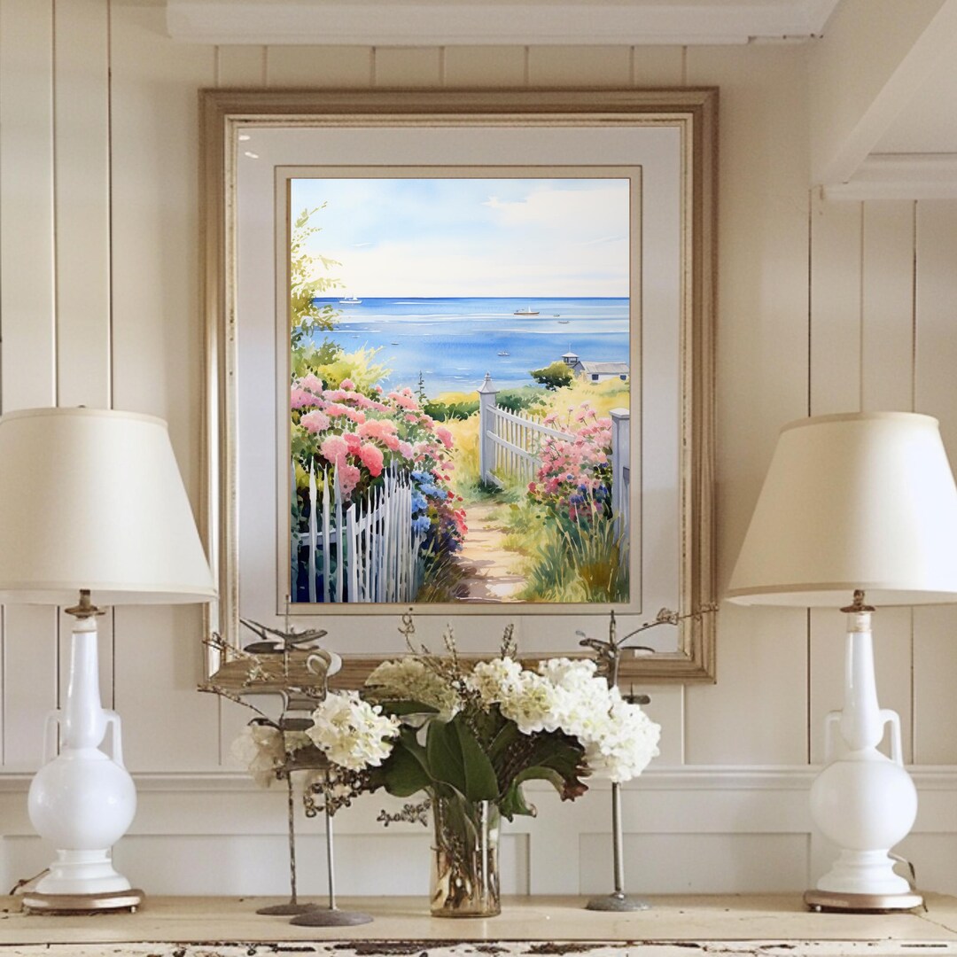 Nantucket Seaview Art Print, Cape Cod Wall Art, Coastal Landscape, Cape ...