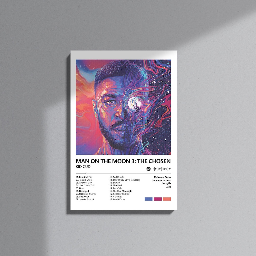 Man on the Moon III: the Chosen Album Poster, Kid Cudi Music Poster ...